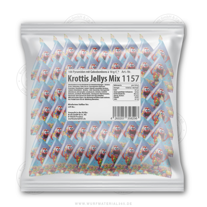 100 x Krottis Jellys Pyramide Mix à 10 g – Wurfmaterial, 6,99